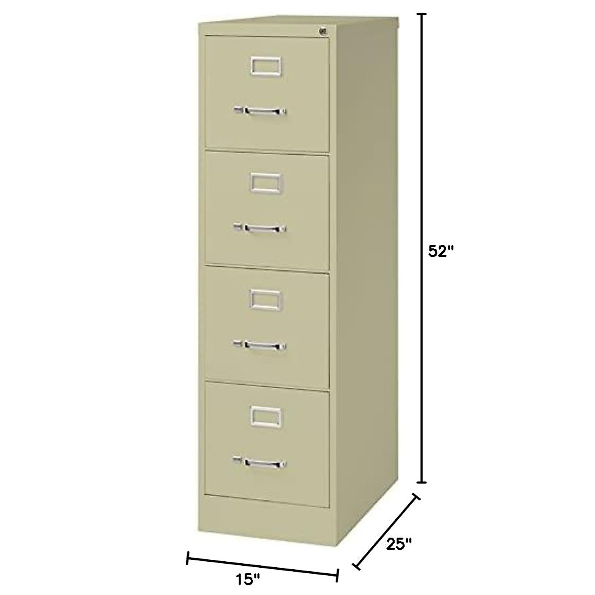 25" Deep Commercial 4 Drawer Letter Size High Side Vertical File Cabinet Color: Putty