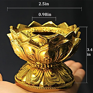 Prayer Wheel with Lotus Base, Tibetan Buddhist Copper Hand Held Prayer Wheel with Kālacakra Mantra Scroll, Premium Buddha Religion Scriptures Prayer Wheel for Relaxing, Praying, Meditation, Healing