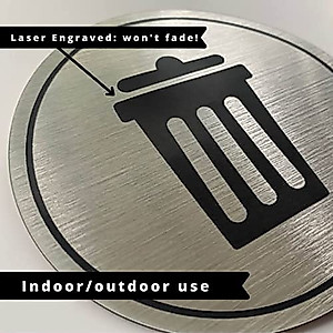 1620Designs Trash Recycle Sticker | Set of 2 Decals | Indoor Outdoor UV Stable & Weatherproof | Stainless Steel Kitchen Pantry Organization