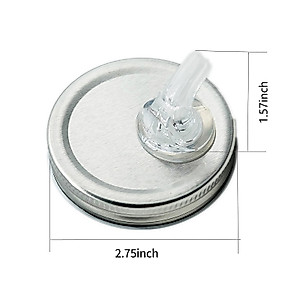 Mason Jar Lids with Pour Spouts,Moonshine Free Flow Pouring Dispenser,fit 2.75 Inch Regular Mouth Mason Jar,Dust Proof Cover,Silver QurHapzy(2Pack)
