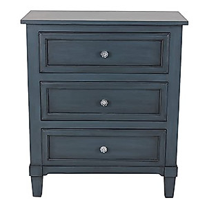 Decor Therapy Beckett 3-Drawer Side Table, 24x12x28, Antique Navy