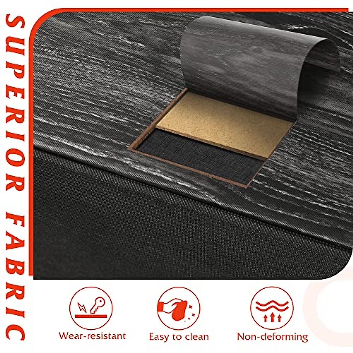 WLIVE Fabric Dresser for Bedroom, Tall Dresser with 8 Drawers, Storage Tower with Fabric Bins, Double Dresser, Chest of Drawers for Closet, Living Room, Dormitory, Charcoal Black Wood Grain Print