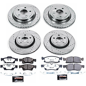 Power Stop K6537-36 Front and Rear Z36 Truck & Tow Brake Kit, Carbon-Fiber Ceramic Pads and Drilled and Slotted Brake Rotors For 2012-2020 Durango | 2013-2015 Grand Cherokee [Application Specific]