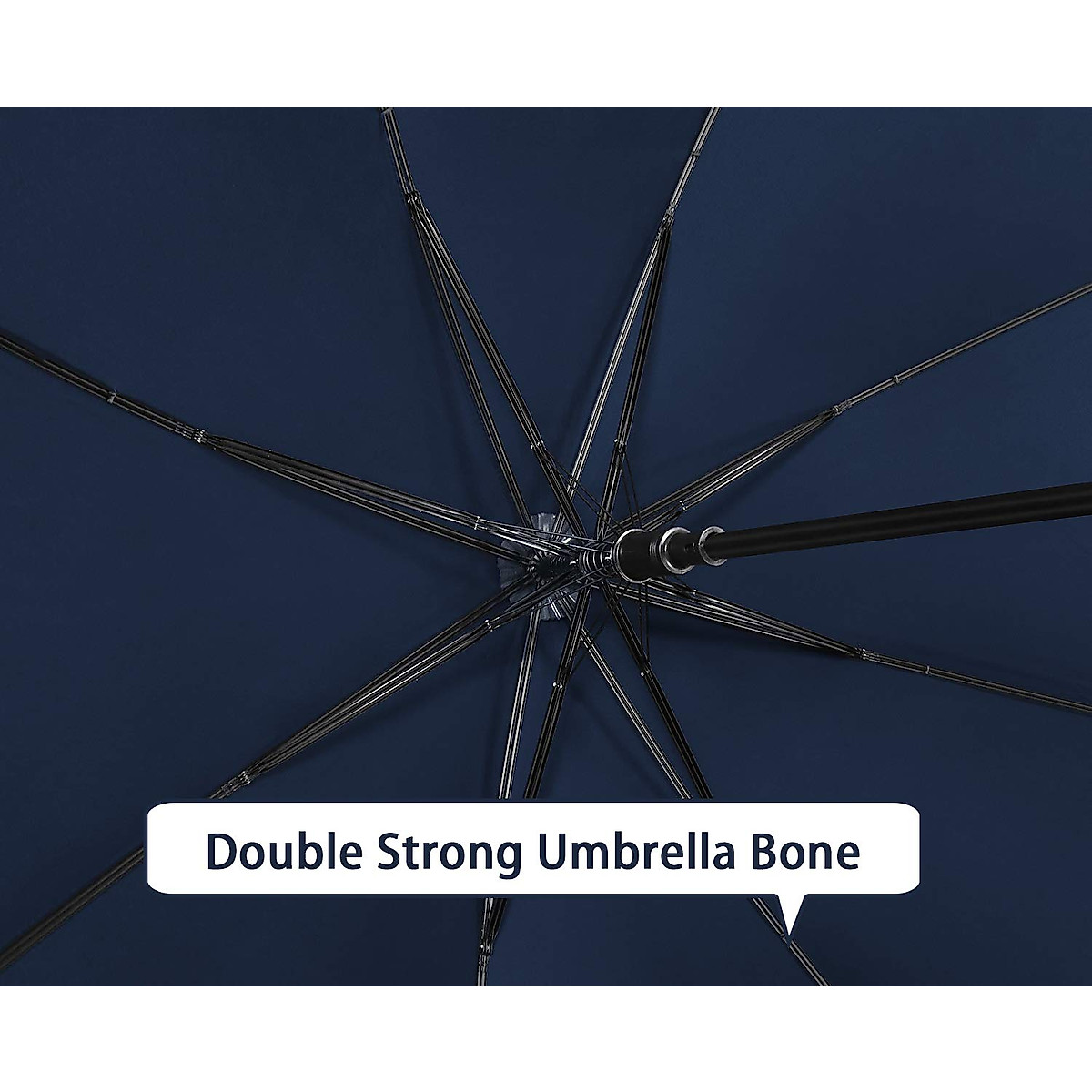 TOPULORS 43 In Long Stick Umbrella for Men and Women, Automatic Open, Double Strong Umbrella Bone for Outdoor Use, Rain & Wind Resistant Umbrellas-Purplish Blue