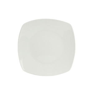 10 Strawberry Street Simply Square 16 Piece Dinnerware Set, Porcelain, White