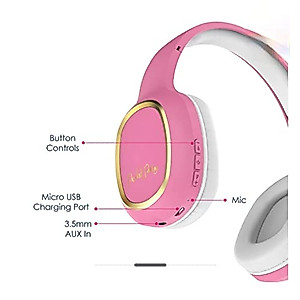 Packed Party Wireless Pink Bluetooth Headphones (Pink)