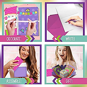 Card Crafting Explosion Arts and Crafts Box - Birthday Gift Box to Tween - DIY Greeting Cards Stationary Set – Make Your Own Card Crafts Age 6+