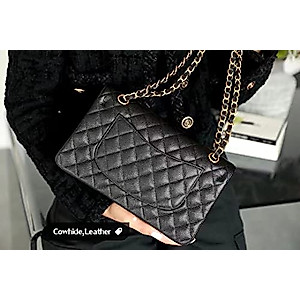 Yannie Caviar Crossbody Shoulder Bags Quilted Cross body Satchel Handbags Women prom party Bag Purse with Gift Box (Red)