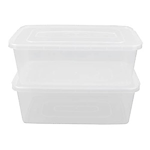 Sosody 16 Quart Clear Storage Boxes, Plastic Storage Containers, 2 Packs