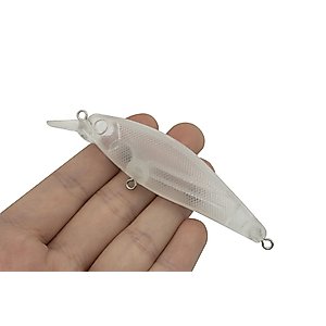 10PCS Unpainted Lure Blanks 8.81g 9.1cm with 5mm Free Fishing Eye Crankbait Baits Simulation Blank Body Clear Hard Baits Trout Salmon Minnow Lure Popper Lures Topwater Freshwater 5mm 8002