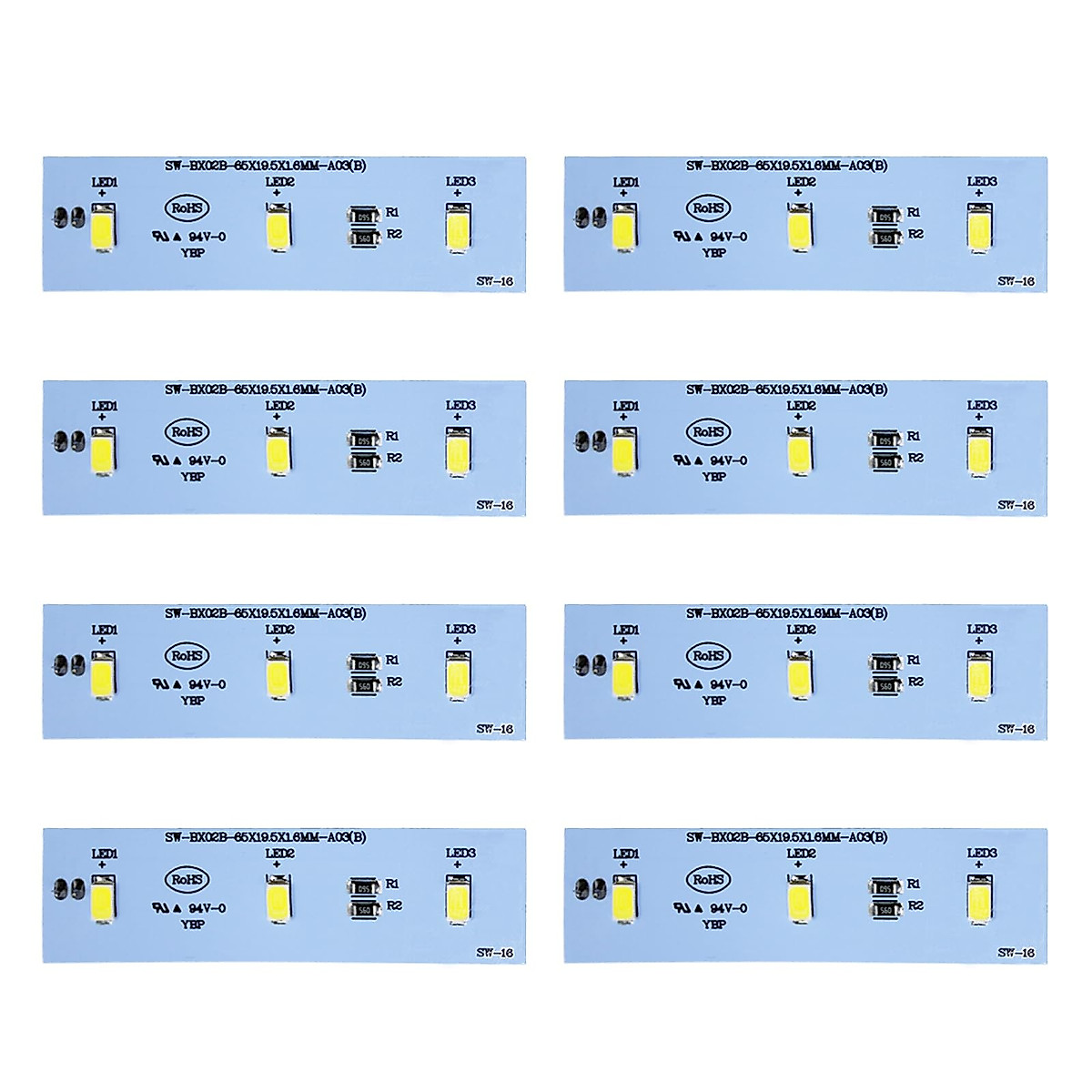 SW-BX02B Refrigerator LED Light Board Replacement for Frigidaire Refrigerator LED Light,Refrigerator LED Light Module Replacement ZBE2350HCA sw-bx02b(8PC)