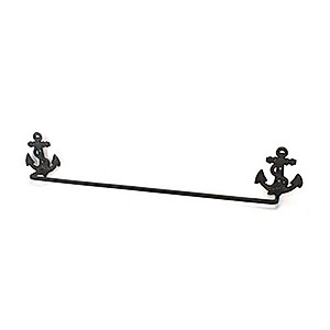 Hampton Nautical K-9011-cast-iron Cast Iron Anchor Bath Towel Holder 27"
