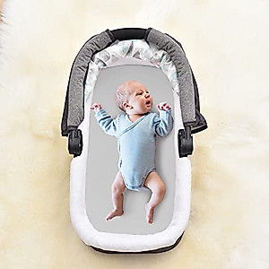 David's Kids 3 Pack Bassinet Sheets, Ultra Soft Silky Breathable Cradle Sheets for Boys Girls Neutral，Univeral Fit for Most Cradle and Bassinet Mattress, White & Light Grey & Pink