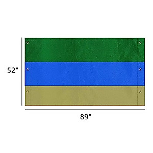 Typutomi Swing Set Replacement Tarp, 52" x 89" Waterproof Playground Replacement Canopy Kids Playground Roof Canopy Cover Backyard Playset Canopy Replacement for Outdoor Swing(Green &Blue&Yellow)