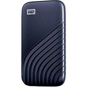 WD 1TB My Passport Portable SSD, External NVMe Solid State Drive, USB-C, up to 1050 MB/s, Works with PC, Xbox and PlayStation, 2-Meters Drop Resistance, Midnight Blue