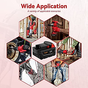 VANON 2 Pack High Output 6.0Ah M-18 Battery Replace for Milwaukee 18V Battery Lithium ion XC 48-11-1850 48-11-1852 48-11-1860 48-11-1828 with Premium Rechargeable System Chip Batteries