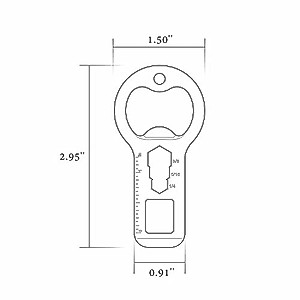 KITCHENDAO 4 in 1 Keychain Beer Bottle Opener, Portable Durable Stainless Steel Beer Opener, Gift for Men Father Husband Boyfriend, Silver 1 Pack