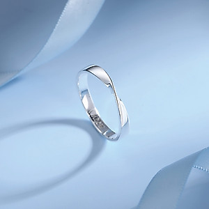 BUNJOOL Personalized friendship ring Mobius Twist Best Friend sterling silver ring is suitable for two good friends Bff soul sisters lovers Twin his and her love gifts Simple commitment Carved custom