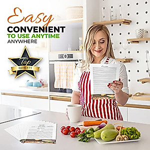 Recipe Cards Full Page 8.5x11 | Clear Page Protectors | 25-Pack | Make Your Own Recipe Card Binder | fit 3 Ring Binder | Create Recipe Organizer Book | Double-Sided Thick Cards,