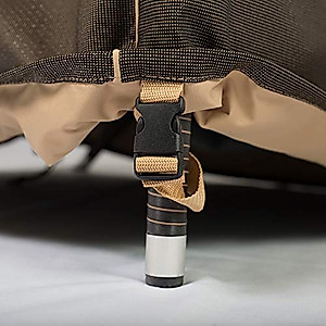 Budge P2A01BTNW3 StormBlock Hillside Double Patio Chaise Lounge Cover Premium, Outdoor, Waterproof, Black and Tan Weave