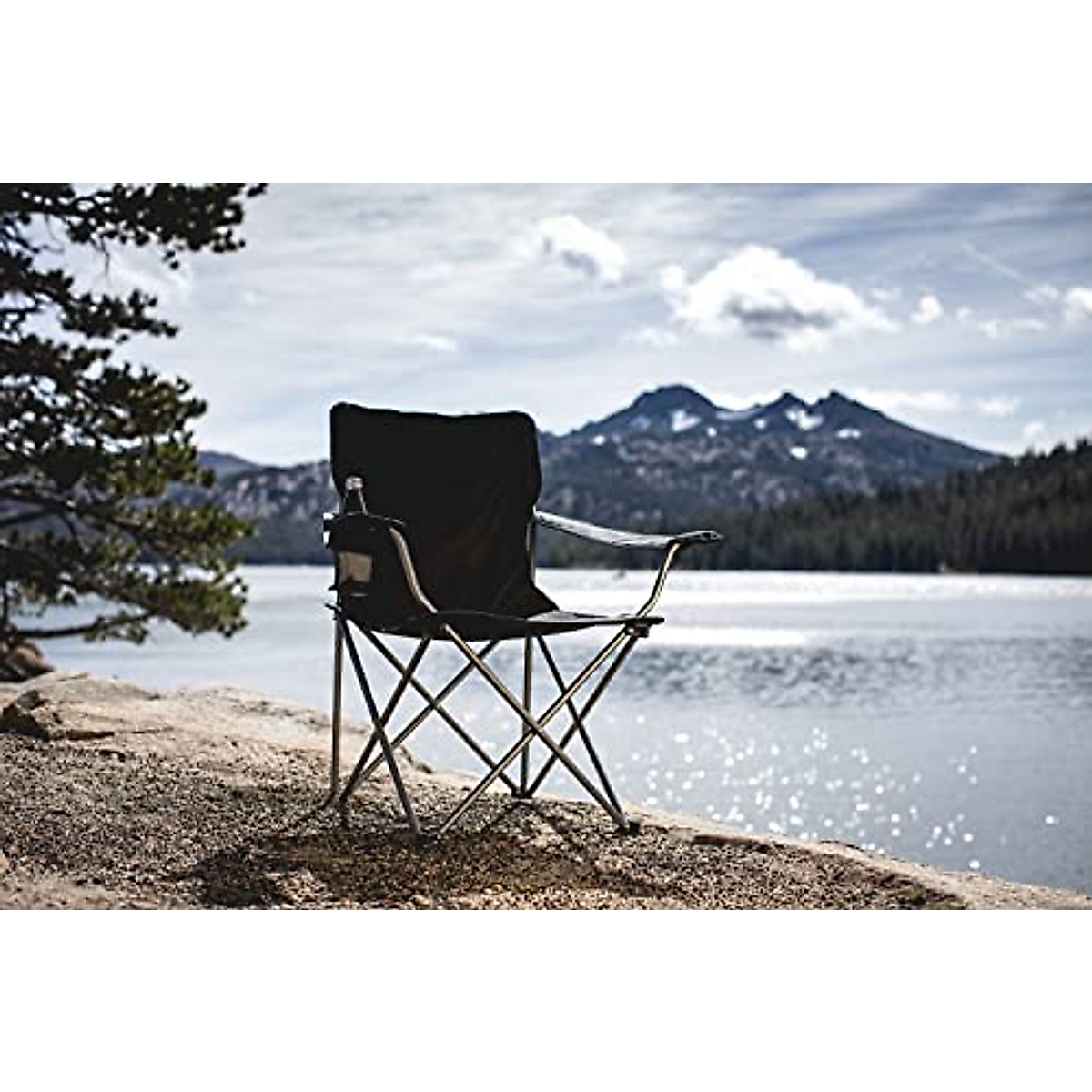 PICNIC TIME NCAA NC State Wolfpack PTZ Camp Chair, Picnic Chair, Beach Chair with Carrying Bag, (Black), 20.5 x 33 x 34