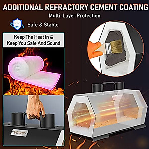 VEVOR Propane Forge Portable, 2 Burner 2600°F Metal and Knife Forge, Large Capacity Blacksmithing Farrier Forges, Gas Forging Tools and Equipment, Complete Mini Forge Kit