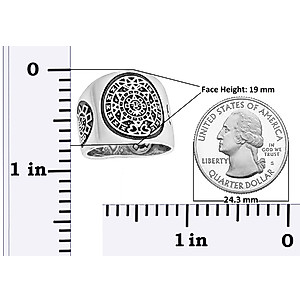 Sterling Silver Aztec Mayan Calendar Ring Size 12