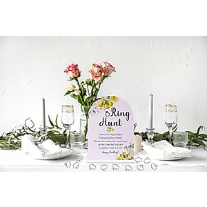Lemon Bridal Shower Party Ring Scavenger Hunt, The Ring Hunt Game, 1 Sign & 30 Rings, Bridal Shower Decoration, wedding party games(xzjz13)