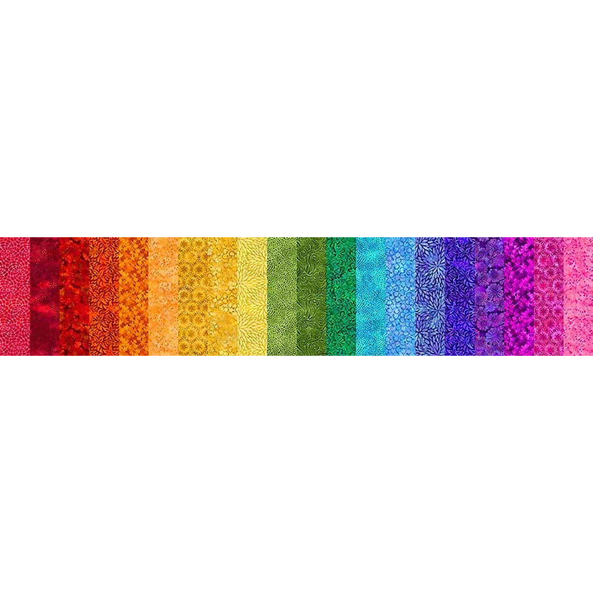 Strip Rolls - The Sunshine Collection by Jason Yenter for in The Beginning Fabrics Rainbow Blenders Florals 21 2.5" Fabric Strips Roll-Up Bundle Quilter's Cotton Precuts (M205.16)