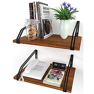 Avantru, Floating Shelves Deep, Floating Shelves Wall Mounted, Large Wall Shelf, Wide Shelf, Pinewood, for Kitchen, Bedroom, Bathroom, Living Room, Office. Set of 2. Use: Décor, Photos, Books