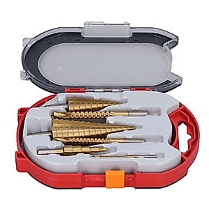 6Pcs HSS Coated Straight Flute Step Drill Bit Wear Resistance Double Cutting Blades Drill Set for DIY