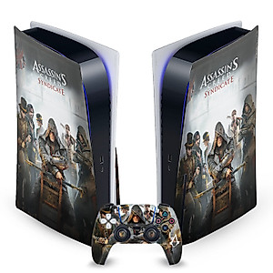 Head Case Designs Officially Licensed Assassin's Creed Key Art Syndicate Graphics Vinyl Faceplate Gaming Skin Decal Compatible With Sony PlayStation 5 PS5 Disc Edition Console & DualSense Controller