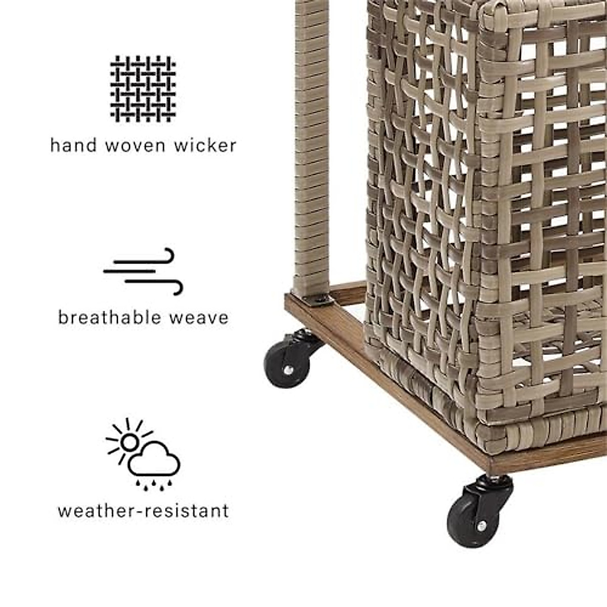 Afuera Living Coastal Wicker / Rattan Pool Storage Caddy in Natural