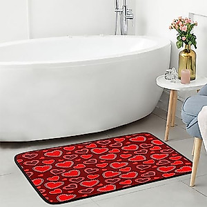KOBLEN Red Heart Kitchen Rugs Non Slip Washable Absorbent Kitchen Mats 20x39 inch Cushioned Anti Fatigue Kitchen Floor Mats for in Front of Sink