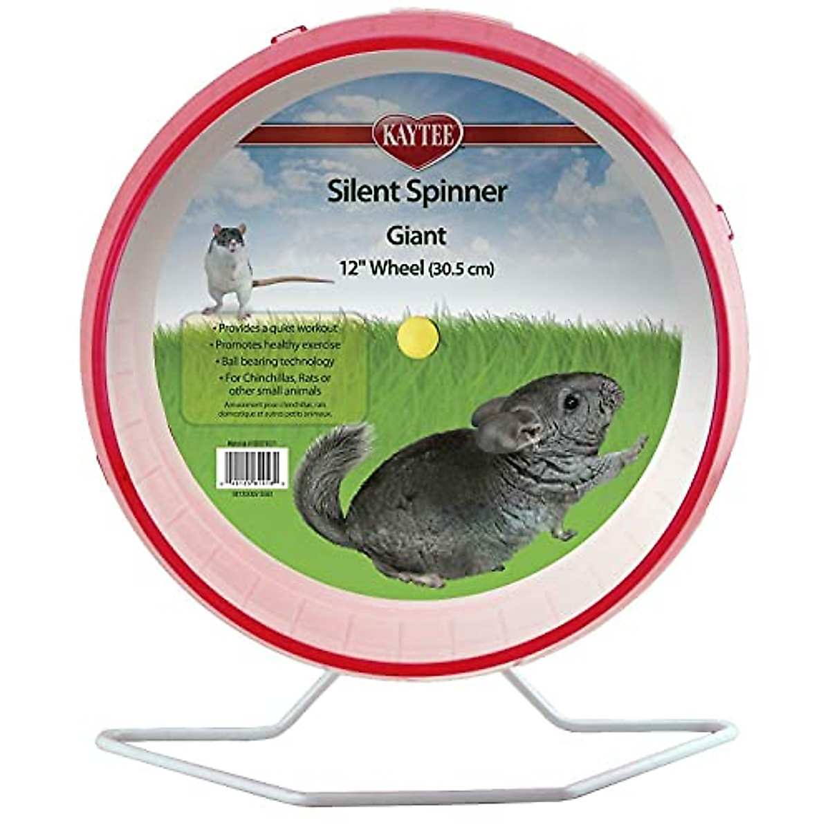 Kaytee Silent Spinner Wheel For Pet Chinchillas, Rats, and Hedgehogs, Giant 12 Inch