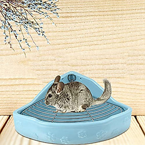 Balacoo Small Animal Litter Cage Ceramic Triangle Potty Trainer Corner Litter Ferret Litter Box Bedding Box Pet Pan for Rabbit Bunny Chinchilla Ferret Guinea Pig Hamster