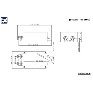 qBoxMini AFC DIY IOT Enclosure Kit (Two SMAs), IOT Enclosure for Feather ESP32 Cellular LoRa WiFi Arduino Board, Waterproof IP65 Enclosure with Glands, prototyping PCB connectors Set and Two SMAs