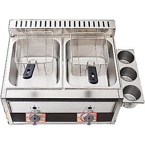 Gas fryer commercial fryer gas liquefied gas fryer professional catering equipment fryer fried dough stick machine French fries fried chicken pot is suitable for commercial, hotel, etc. B