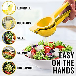 Zulay Premium Quality Metal Lemon Squeezer, Citrus Juicer, Manual Press for Extracting the Most Juice Possible