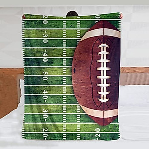 Football Sofa Throw Blanket Flannel Super Soft Warm Fleece Bedspread Home Decor All Season for Bed Couch Living Room Large 50"x40" in