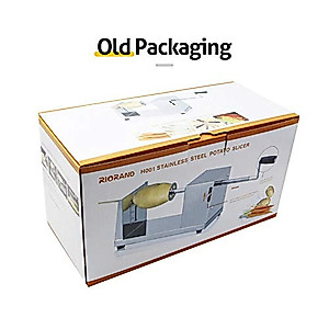 RioRand Manual Stainless Steel Twisted Potato Slicer Spiral Vegetable Cutter French Fry