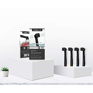 WuYan 16pcs Bamboo Charcoal Brush Heads for Oral B, Replacement Heads Rotation Type Electric Toothbrush Heads, for Pro Health/Triumph/Advance Power/3D Excel, Black Family Pack