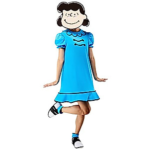 Rubies Women's Peanuts Lucy Costume Dress and Foam Mask, As Shown, Medium for Themed Parties and Halloween