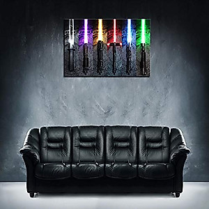 Star Wars: Lightsaber HD Canvas Art Poster, Suitable for Home Wall Decoration (24x36inch,B-NO Frame), Bedroom