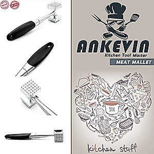 Meat Tenderizer, Dual-Sided Nails Meat Mallet, Meat Hammer Used for Steak, Chicken, Fish，Meat Pounder With Rubber Comfort Grip Handle, 8.8 inches Meat Tenderizer Tool