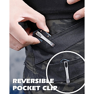 EDC Folding Knife with Clip, 3 Inch D2 Steel Drop Point Blade with G10 Handle, Pocket Knife for Men Women Outdoor Camping Hiking with Thumb Hole and Axis Lock Pocketknife