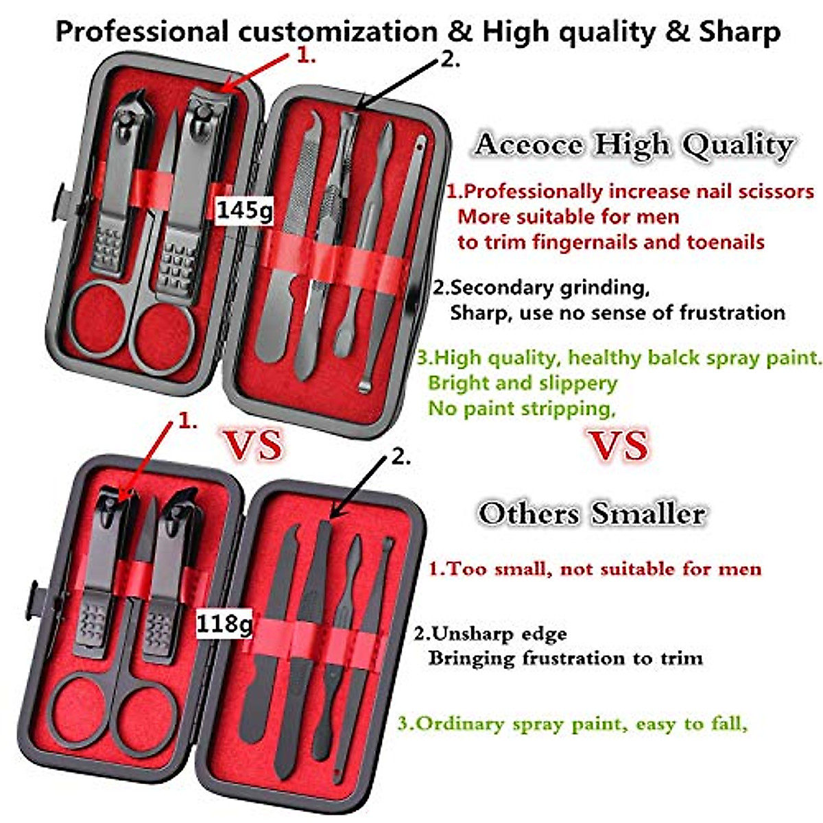 Manicure Set Personal Care Nail Clipper Kit Luxury Manicure 8 In 1 Professional Pedicure Set Grooming kit Christmas Gift for Men Husband Boyfriend Parents Women Elder Patient Nail Care