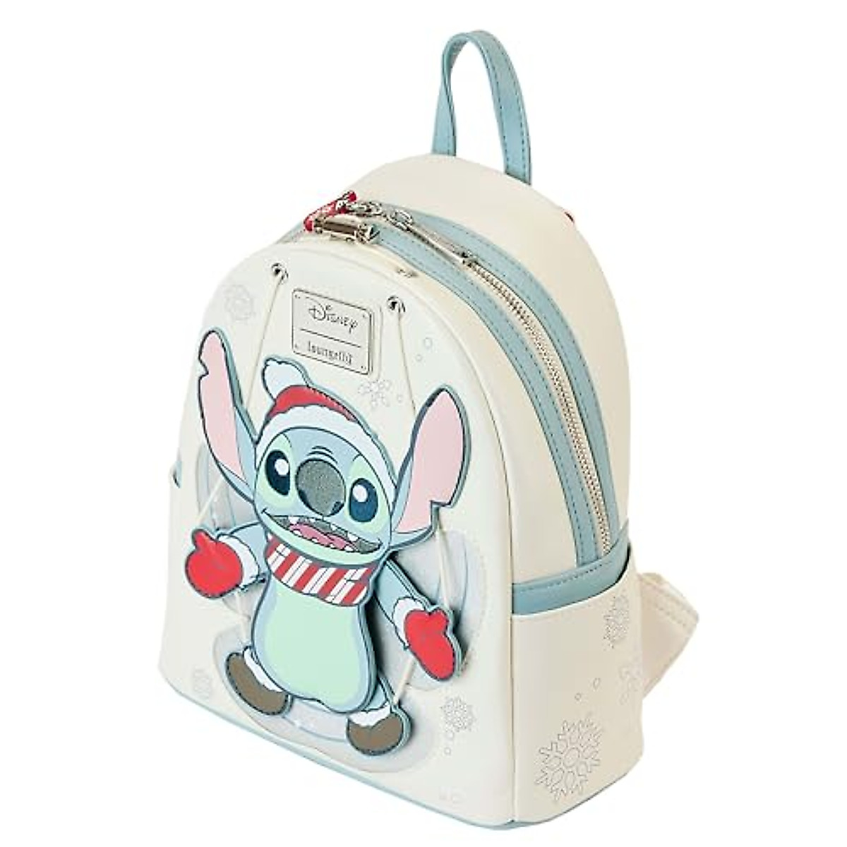Loungefly Disney Stitch Holiday Snow Angel Glitter Mini Backpack