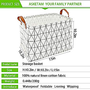 ASKETAM Kid Cute Rectangle Toy Box for Girl, Baby Collapsible Toy Storage Bin Nursery Child Playroom Bedroom Decor Clothes Storage Bin Gift Basket(Geometric diamond)