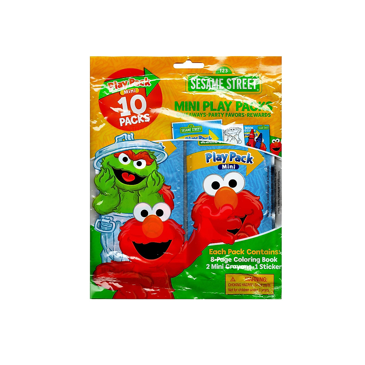 Bendon Sesame Street Mini Play Packs | Sesame Street Party Favors | Includes Mini Coloring Book, 2 Mini Crayons, and a Sticker |10-Pack | Officially Licensed (Sesame Street)